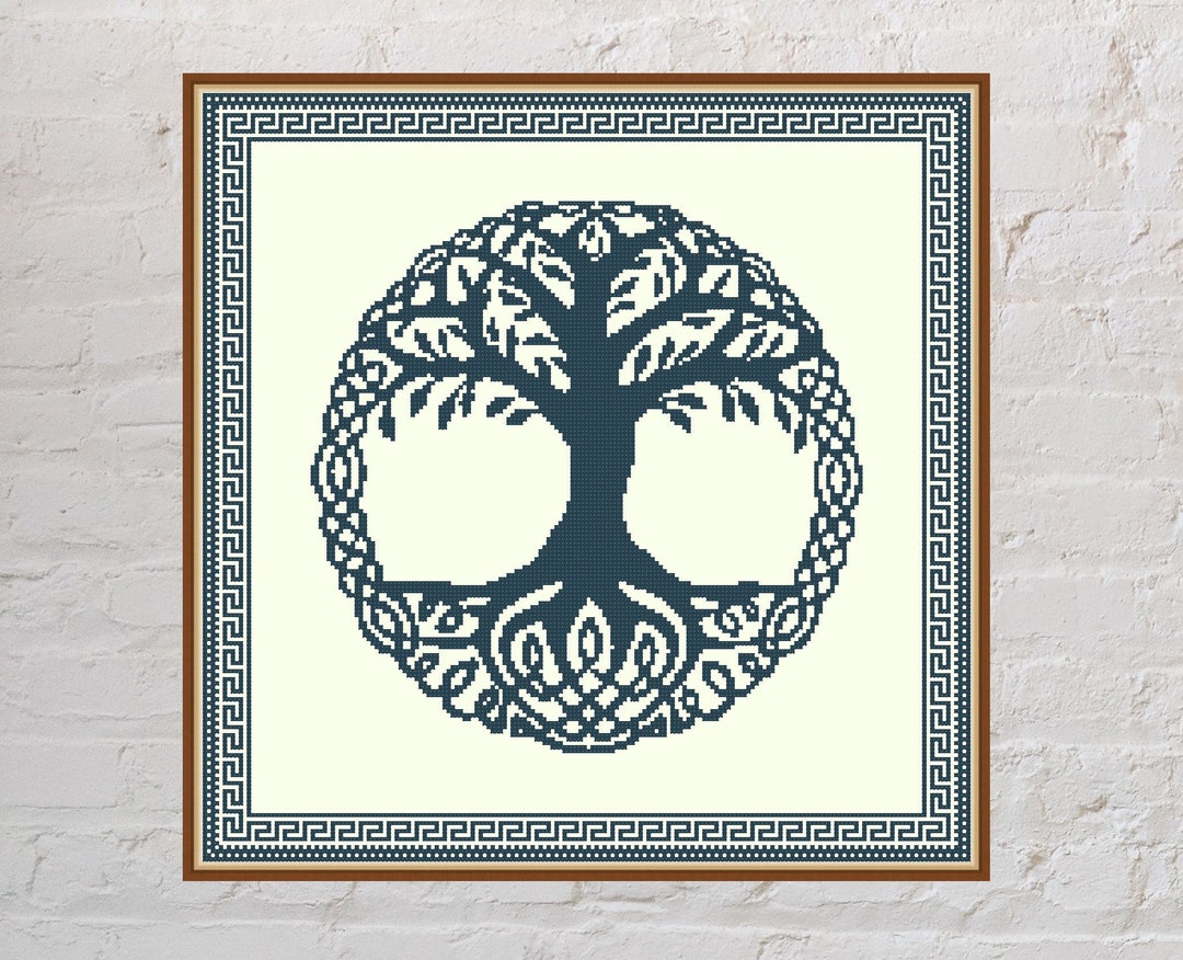 Cross Stitch Pattern Celtic Tree of Life #2, Yggdrasil, Crann Bethadh ...