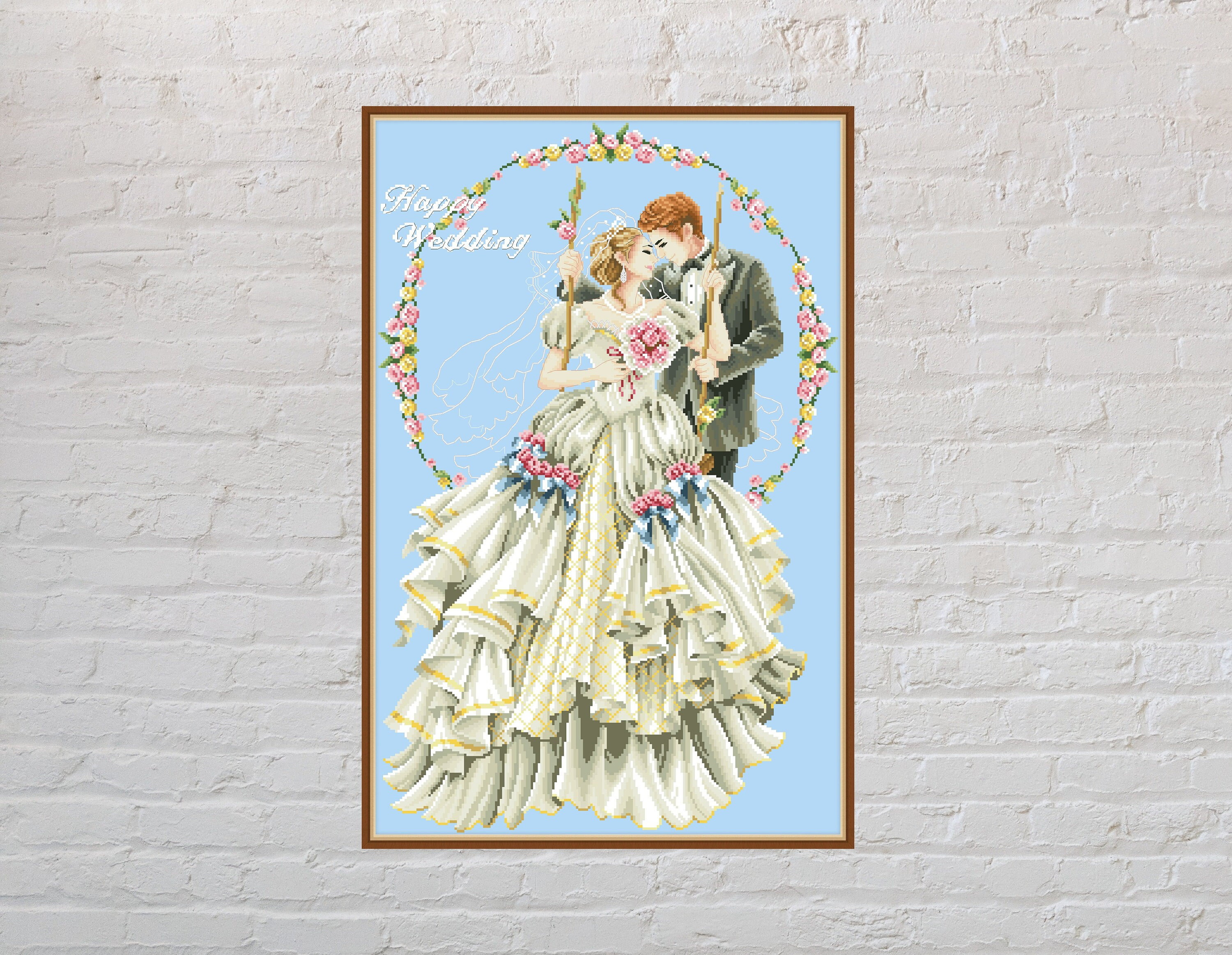 Cross Stitch Pattern Happy Wedding Married Couple Love - Etsy