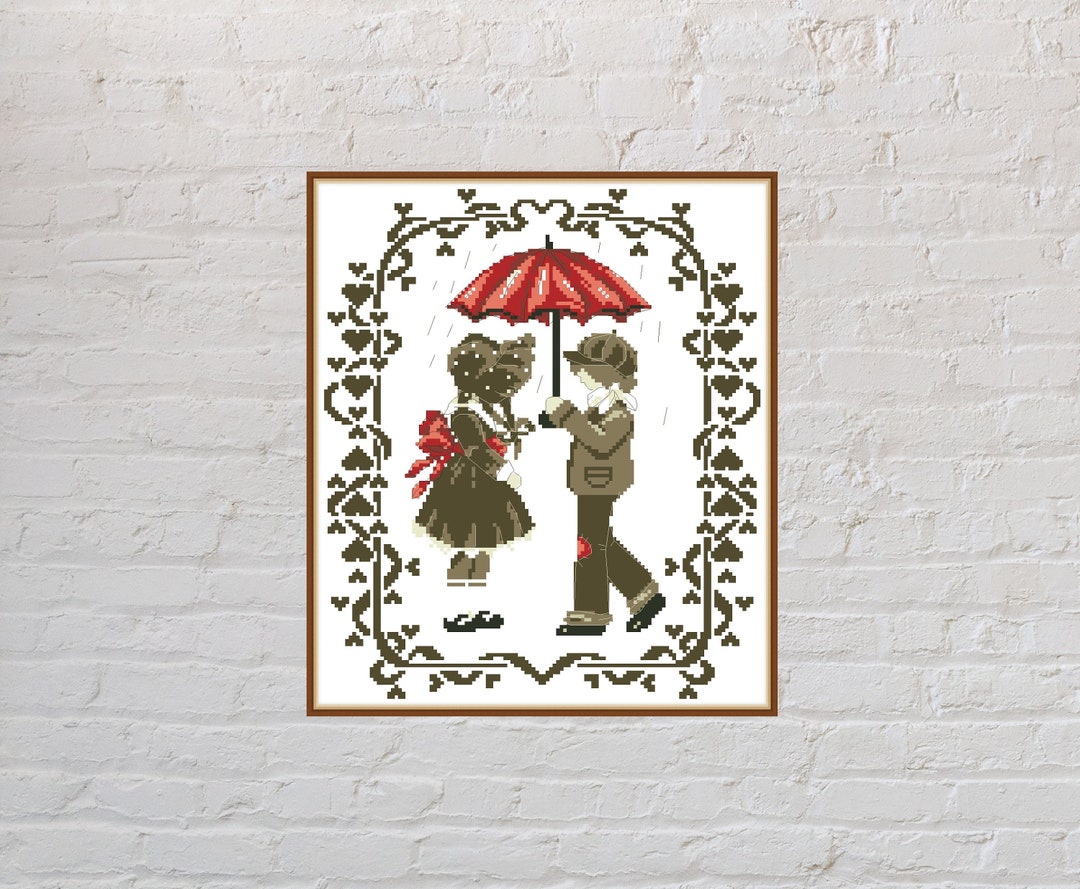 Cross Stitch Pattern First Love 2, Couple Cross Stitch, Love Embroidery ...