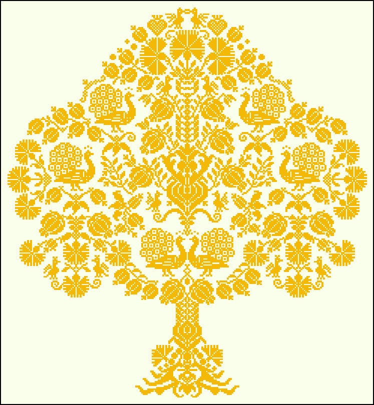 Quaker Cross Stitch Pattern Peacock Tree Patchwork Cross - Etsy