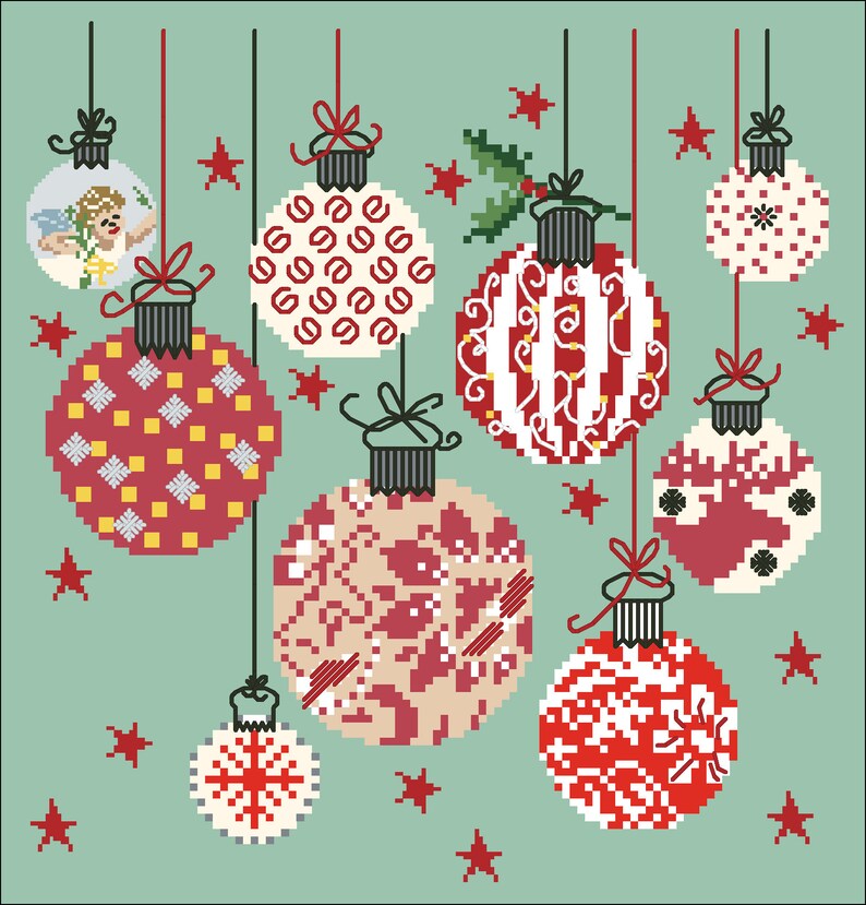 Cross Stitch Pattern Christmas Ornaments #3, Christmas Cross Stitch ...