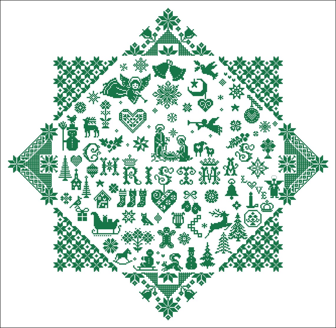 Cross Stitch Pattern Quaker Christmas 3 Quaker Sampler - Etsy