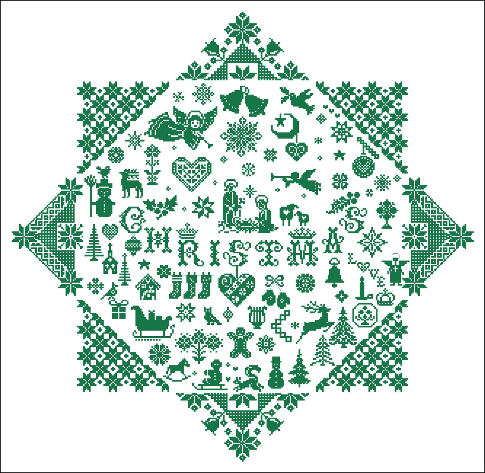 Cross Stitch Pattern Quaker Christmas 3 Quaker Sampler - Etsy