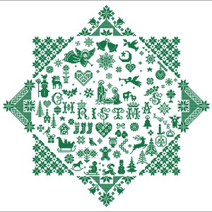 Cross Stitch Pattern Quaker Christmas #3, Quaker Sampler, Christmas ...