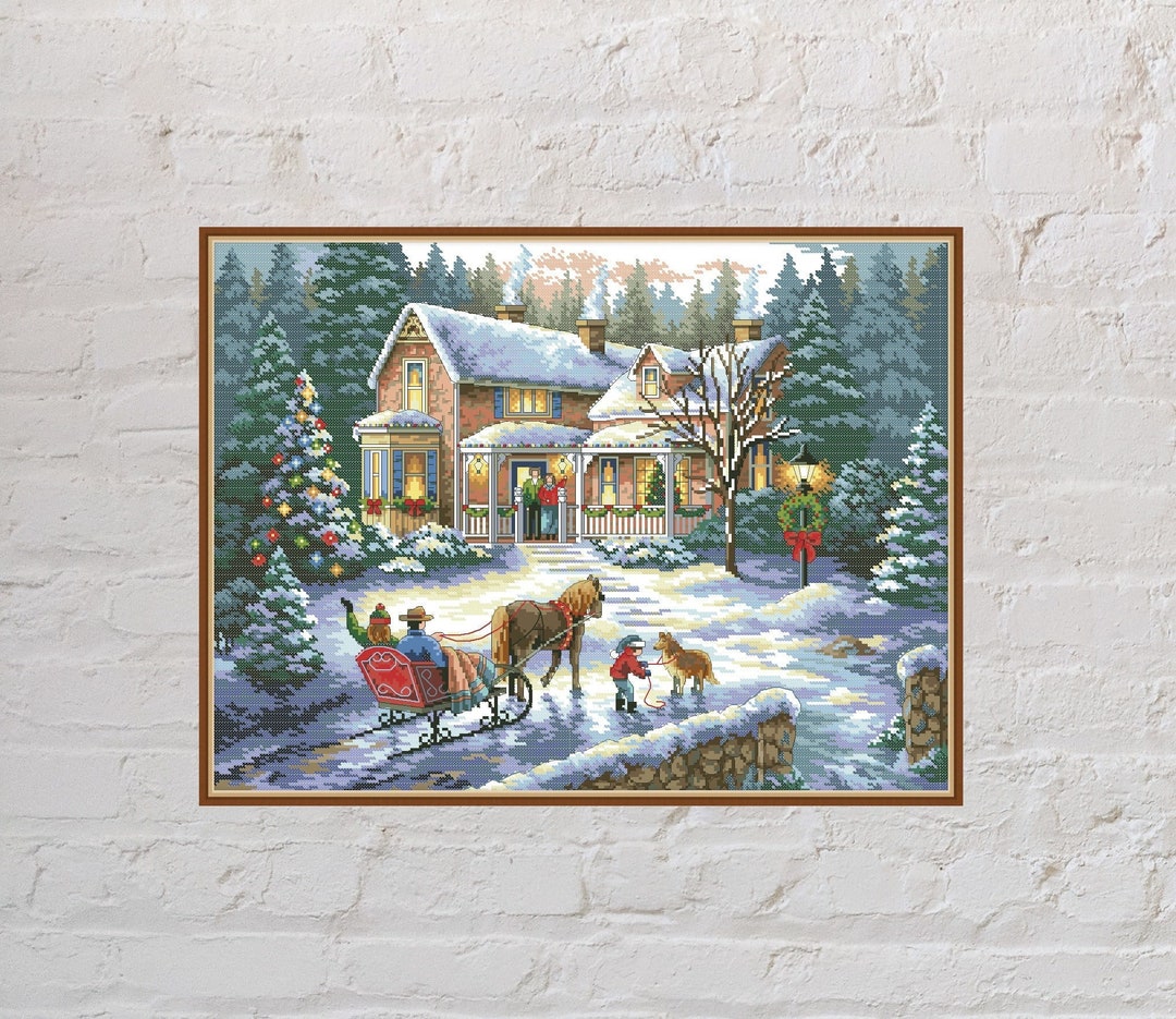 Cross Stitch Pattern Home for Christmas, Christmas Cross Stitch ...