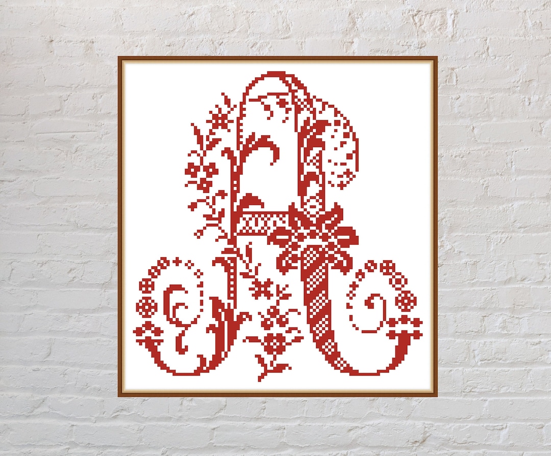 Cross Stitch Pattern Letter A of the Antique Alphabet, Vintage Cross ...