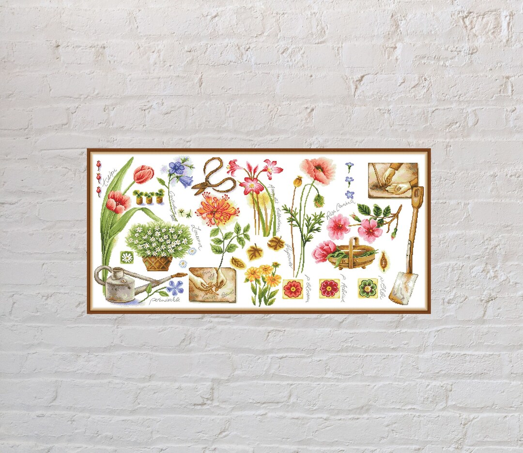 Cross Stitch Pattern Garden Sampler, Nature Cross Stitch, Vintage ...