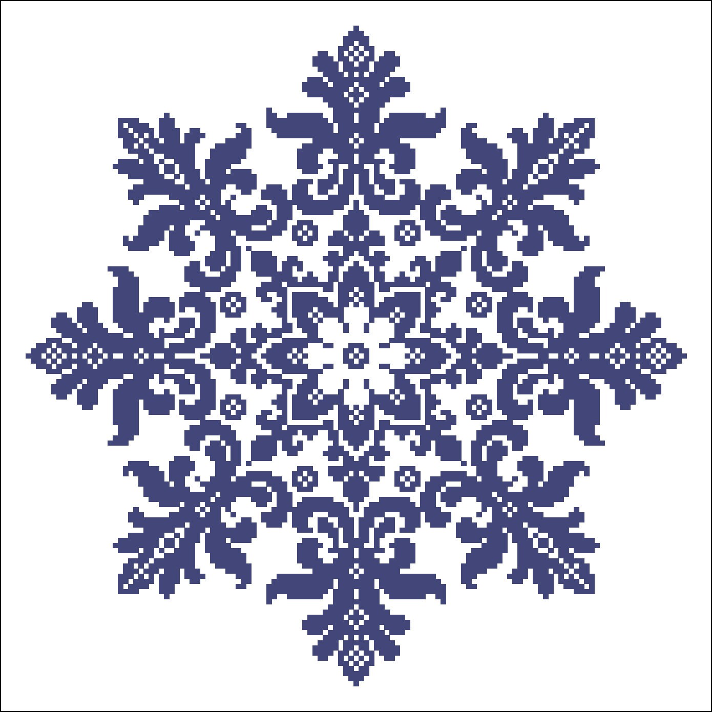 Cross Stitch Pattern Snowflake, Winter Cross Stitch, Monochrome ...