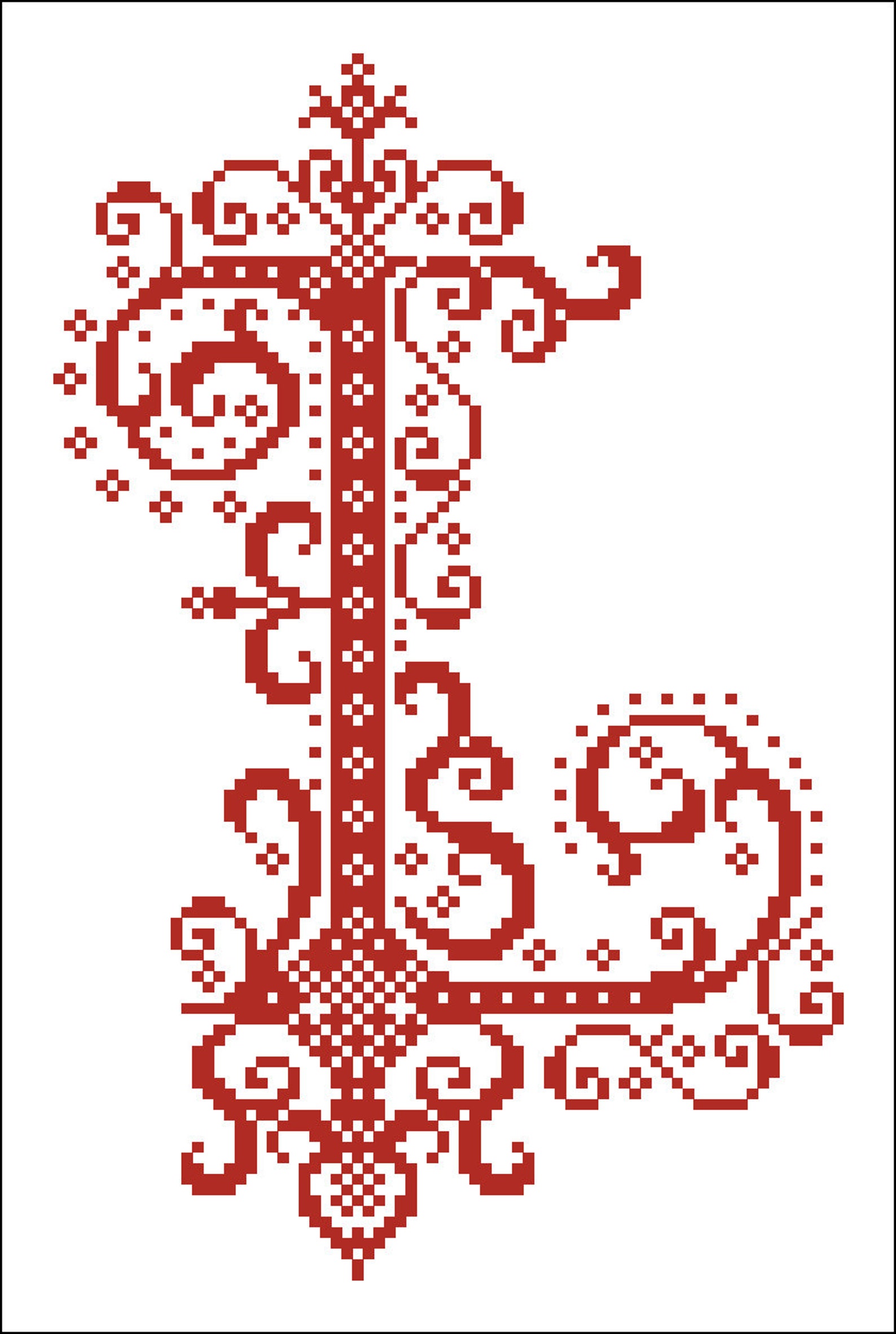 Cross Stitch Pattern Letter L of the Medieval Alphabet - Etsy