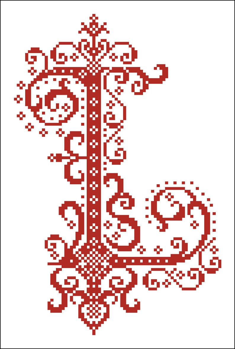 Cross Stitch Pattern Letter L of the Medieval Alphabet - Etsy