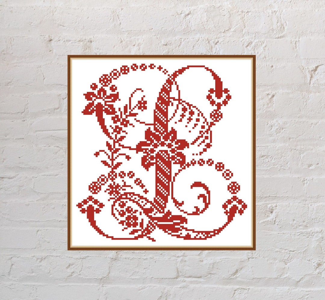 Cross Stitch Pattern Letter L of the Antique Alphabet, Vintage Cross ...