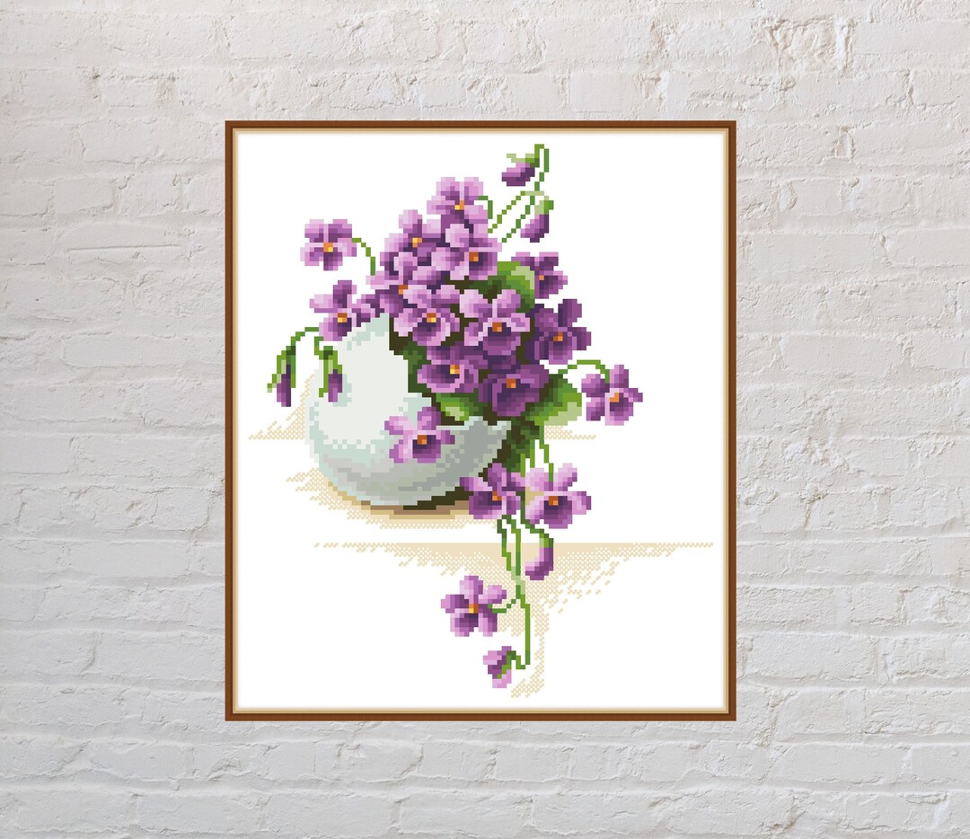 Cross Stitch Pattern Easter Violet, Easter Cross Stitch, Holiday ...