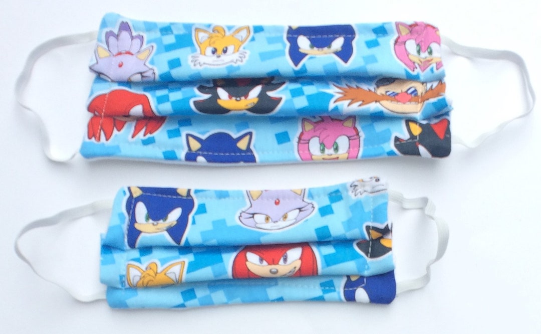 Sonic the Hedgehog Theme Inspired Face Masks for Adults and Children ...