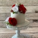 Red and White Rose Wedding Cake Topper, Wedding Cake Decoration ...