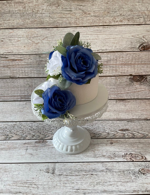 Blue and White Wedding Cake Topper Wedding Cake Decoration - Etsy