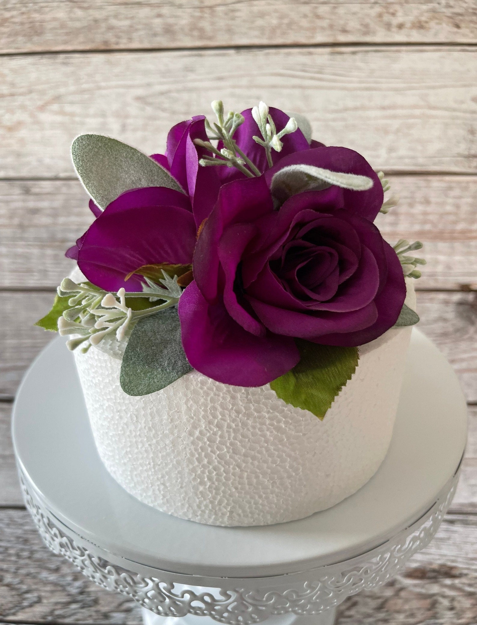 Purple Rose Wedding Cake Topper, Wedding Cake Decoration, Wedding Cake ...