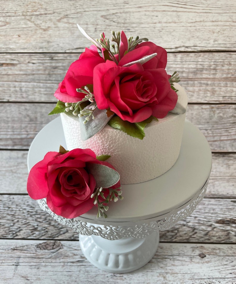 Pink Rose Wedding Cake Topper Wedding Cake Decoration - Etsy
