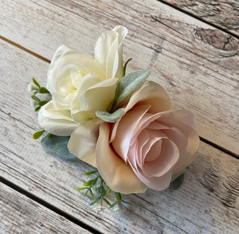 Pink and Ivory Rose Wedding Cake Topper Wedding Cake - Etsy