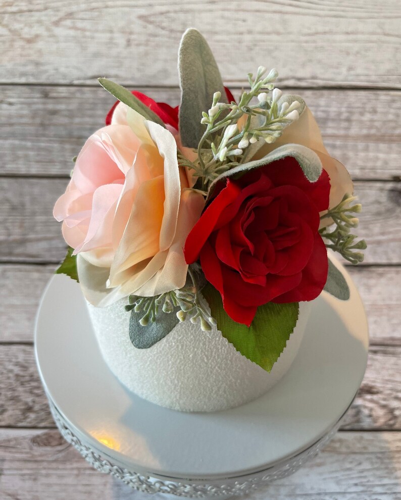 Red and Pink Rose Wedding Cake Topper Wedding Cake - Etsy