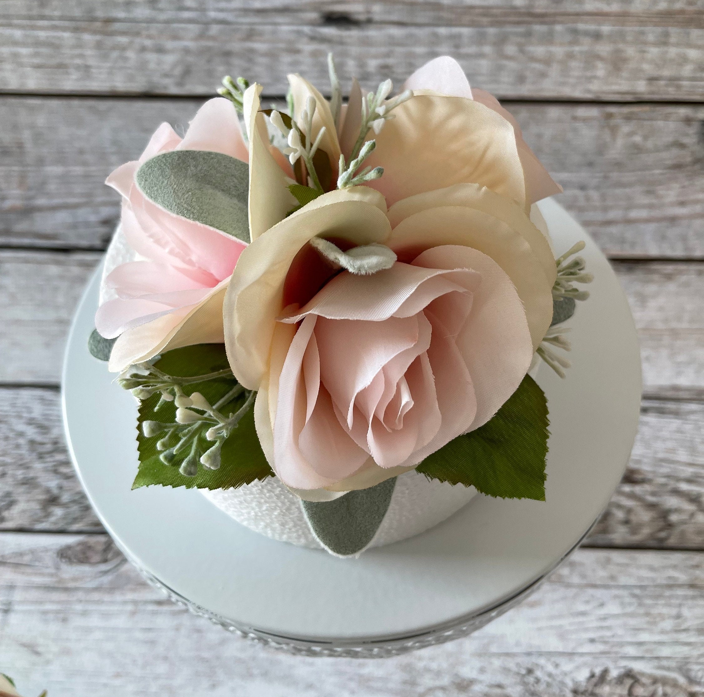 Pink Rose Wedding Cake Topper, Wedding Cake Decoration, Wedding Cake ...