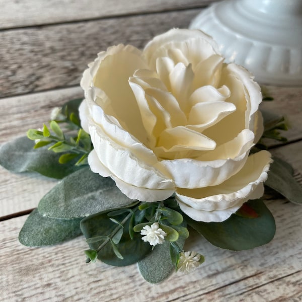 White Cabbage Rose - Etsy