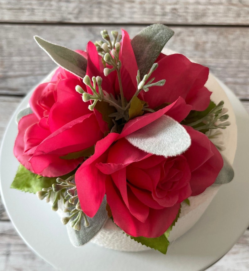 Pink Rose Wedding Cake Topper Wedding Cake Decoration - Etsy