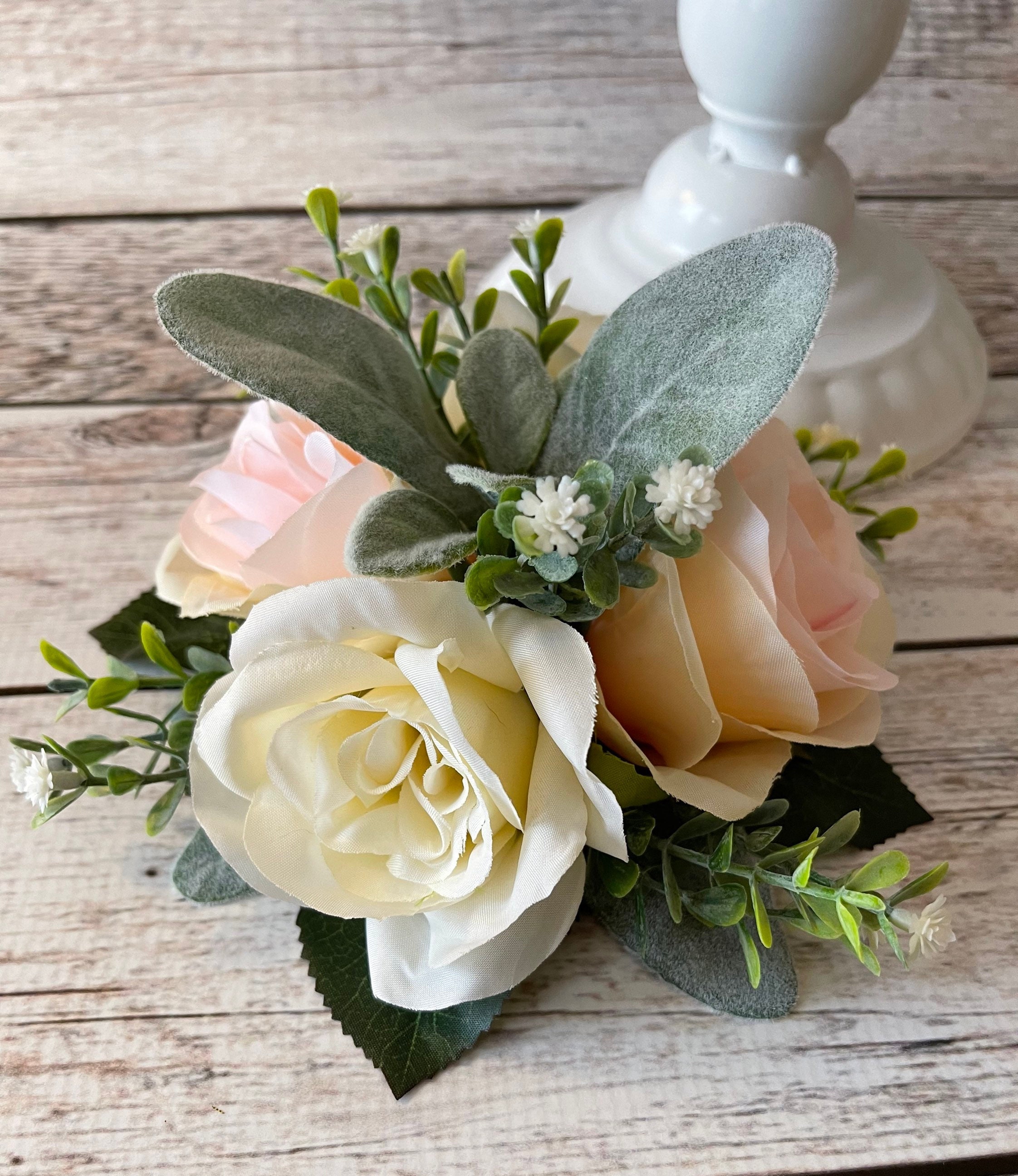 Pink and Ivory Rose Cake Topper Wedding Cake Decoration - Etsy