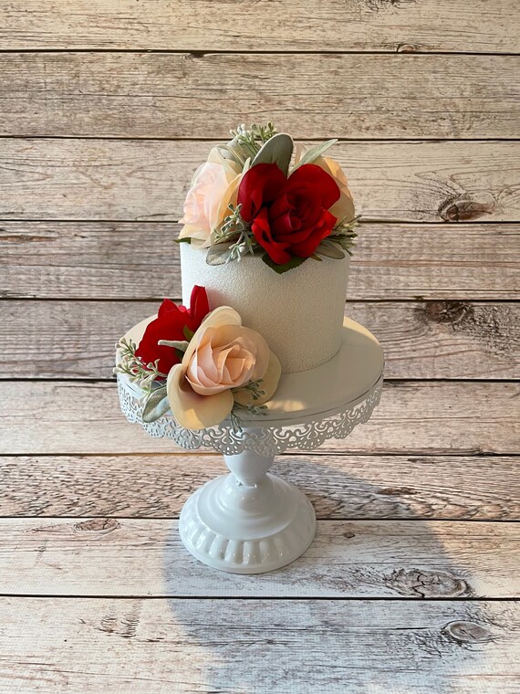 Red and Pink Rose Wedding Cake Topper Wedding Cake - Etsy