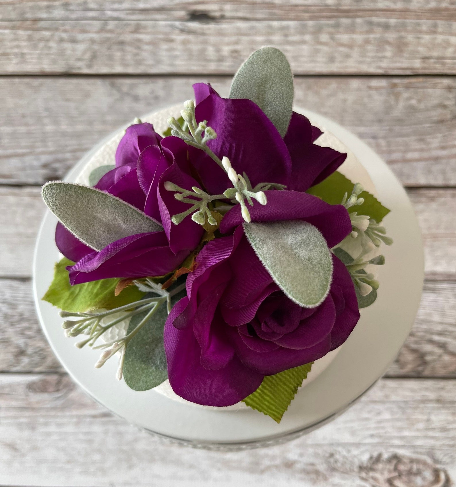 Purple Rose Wedding Cake Topper Wedding Cake Decoration - Etsy