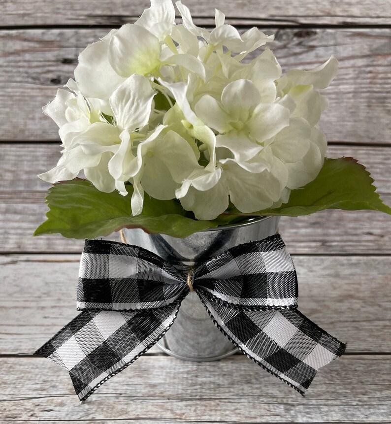Black and White Buffalo Check Plaid Farmhouse Mini Bows set | Etsy