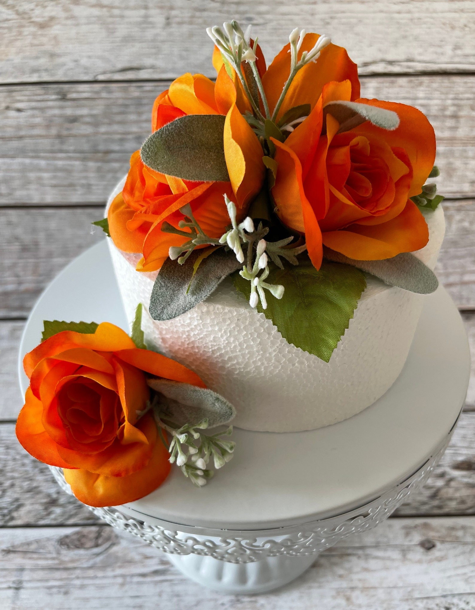 Orange Rose Wedding Cake Topper Wedding Cake Decoration - Etsy