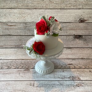 Red and White Rose Wedding Cake Topper, Wedding Cake Decoration ...