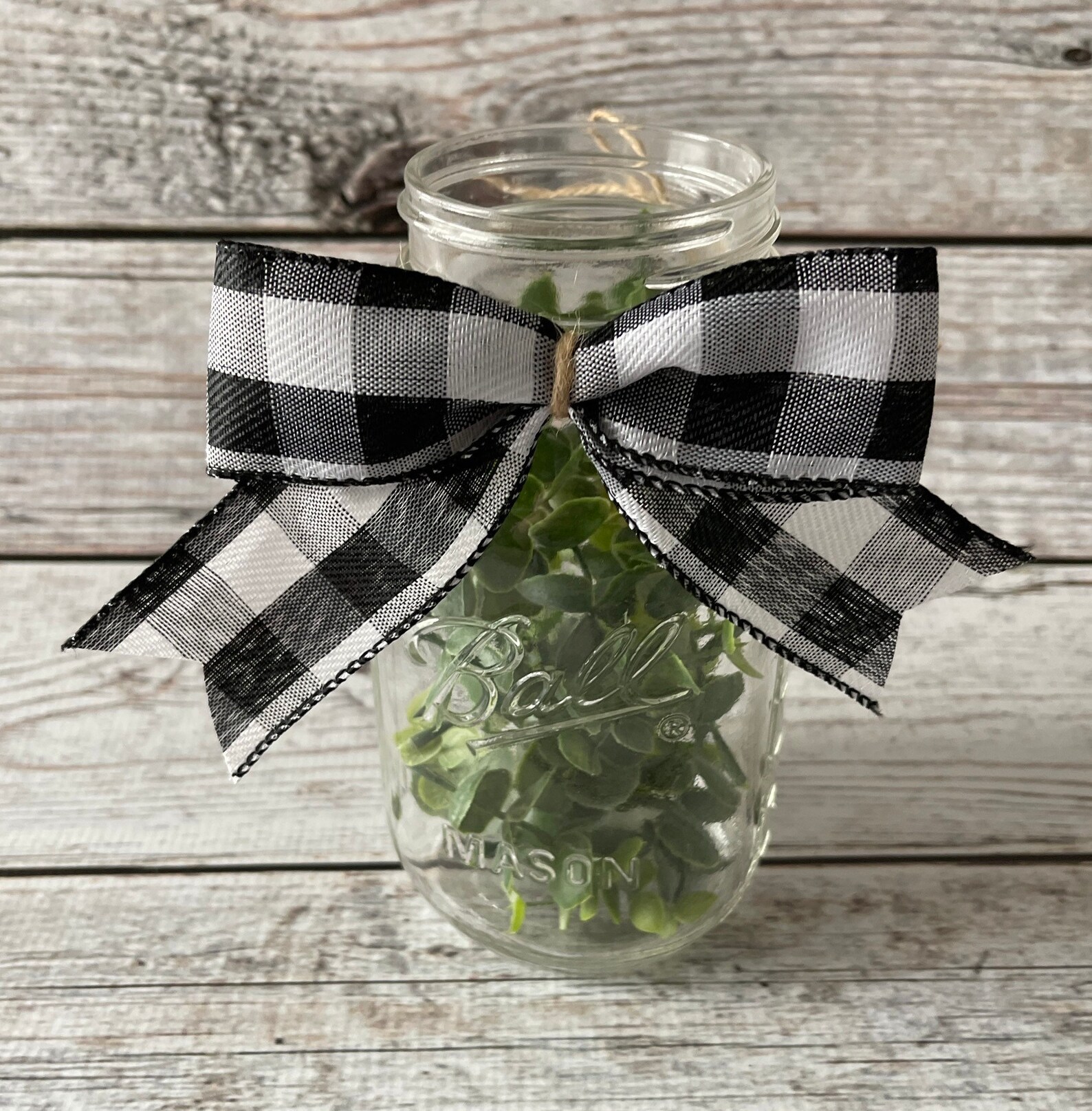 Black and White Buffalo Check Plaid Farmhouse Mini Bows (set of 6 ...