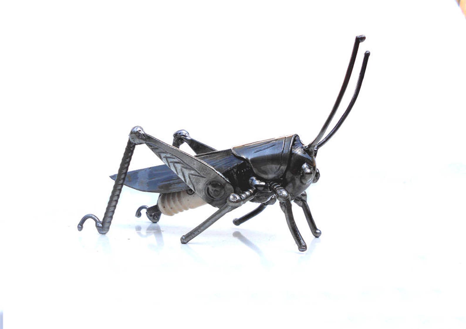 Metal Sculpture Grasshopper. Insect Figurine, Welded Insect. Welded ...