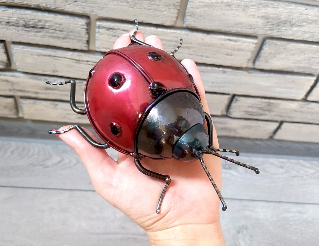Metal Sculpture Ladybug. Metal Ladybug. Sculpture Ladybug. Figurine ...