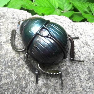 Metal Sculpture Beetle Scarab Mechanical Beetle Figurine. Art - Etsy