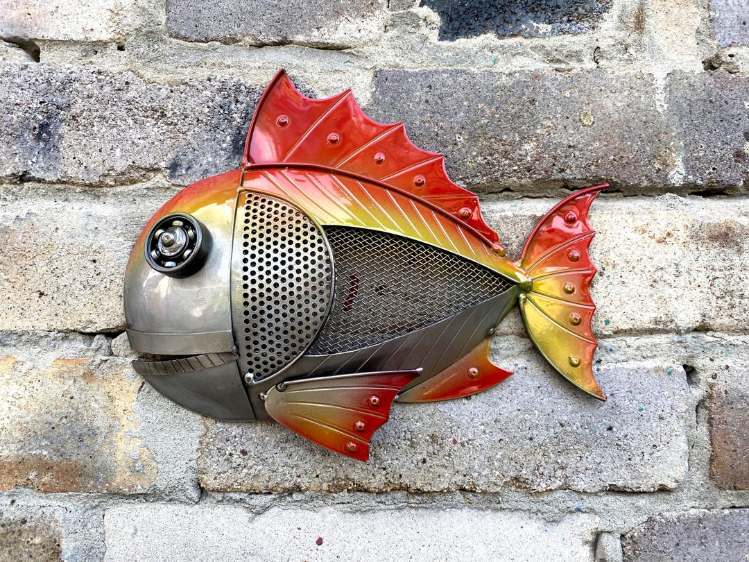 Wall Metal Sculpture of Half an Fish, Art Metal Fish. - Etsy