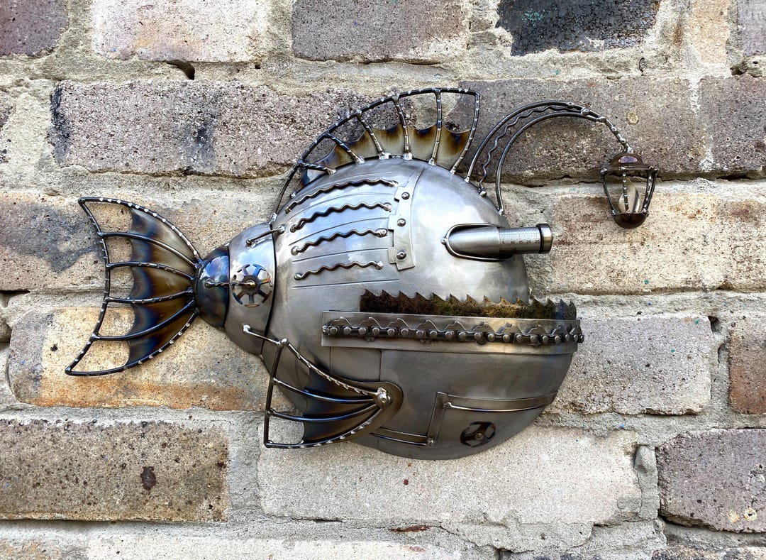 Wall Metal Sculpture of Half an Angler Fish, Art Metal Angler Fish. - Etsy