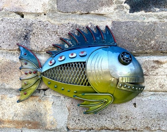Wall Metal Sculpture of Half an Angler Fish, Art Metal Angler Fish. - Etsy