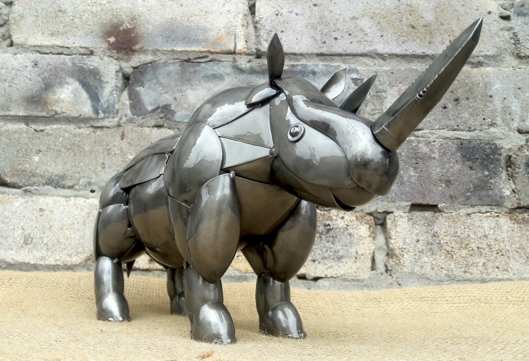Metal Sculpture Rhinoceros. Welded Rhino Metal Rhino. - Etsy