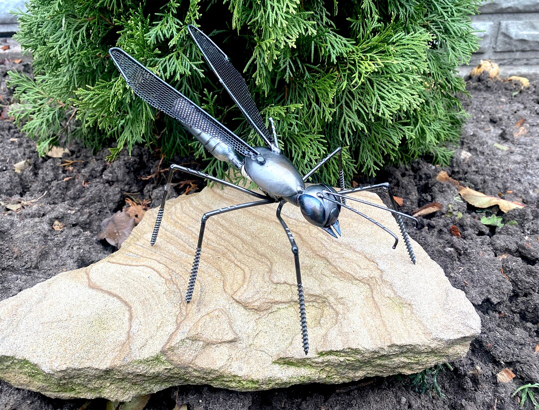 Metal Sculpture Wasp, Great Black Wasp America, Art Wasp Figurine ...