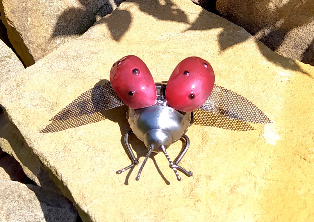 Metal Sculpture Ladybug. Metal Ladybug. Sculpture Ladybug. Figurine ...