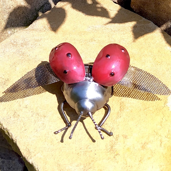 Metal Ladybug Sculpture - Etsy