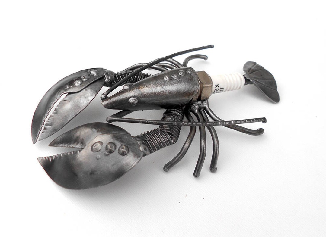 Metal Sculpture Lobster, Mechanical Lobster Figurine, Metal Omar ...