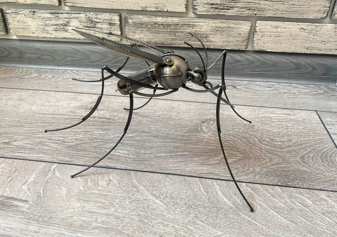 Modern Art. Art Metal Sculpture Mosquito. Steampunk Insect Figurine ...