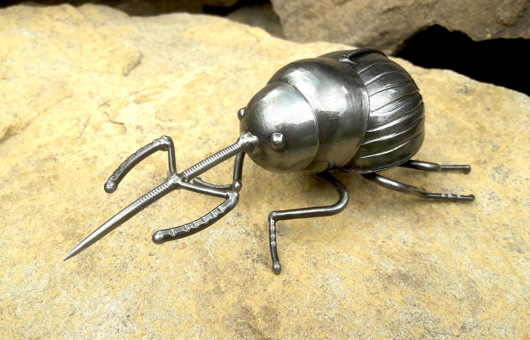 Metal Sculpture Beetle, Mechanical Beetle Figurine. Art Recycling ...