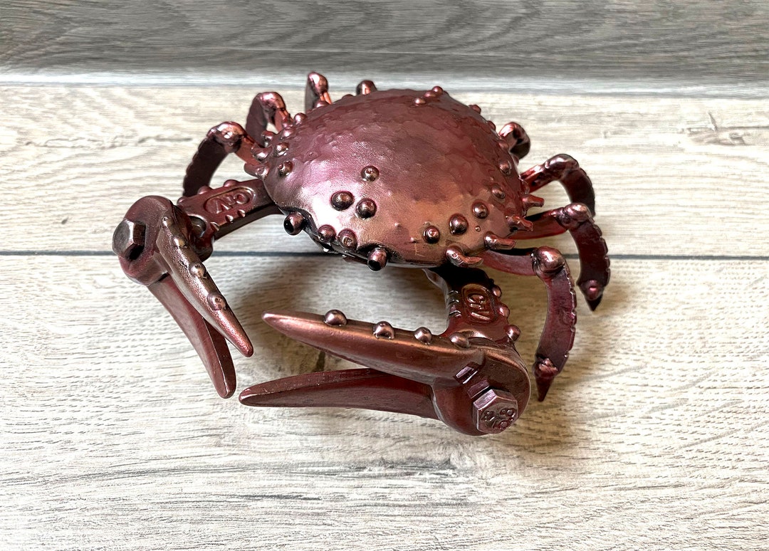 Metal Sculpture Crab. Marine Creature Figurine Welded Crab. Sculpture ...