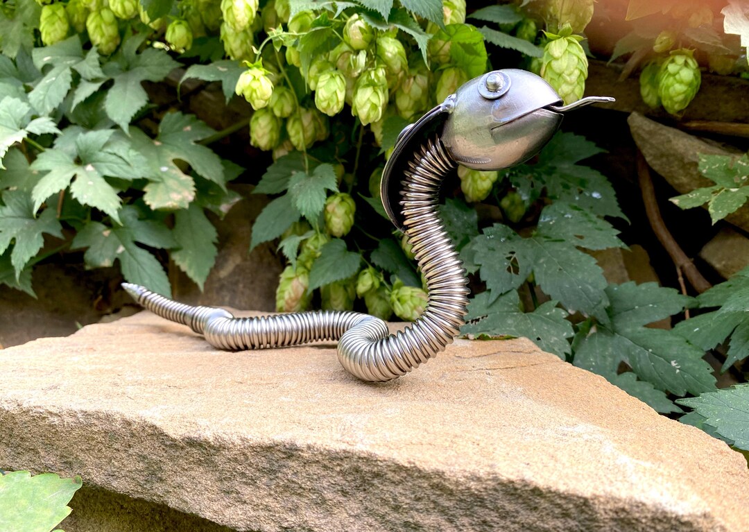 Metal Sculpture Cobra. Creature Figurine Welded Snake. Welded Snake ...