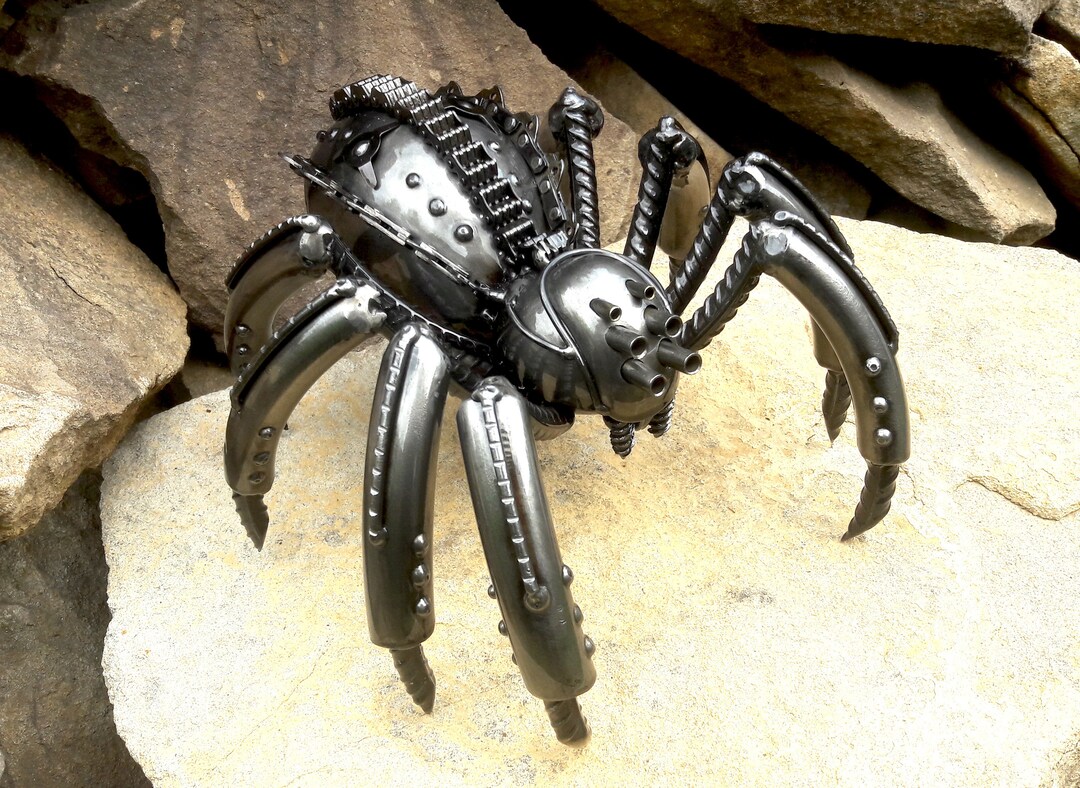 Art Metal Sculpture Steampunk Spider, Spider Sculpture. Metal Spider ...