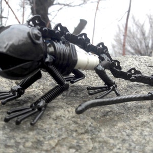 Metal Sculpture Reptile. Amphibian Creature Figurine Welded Lizard ...